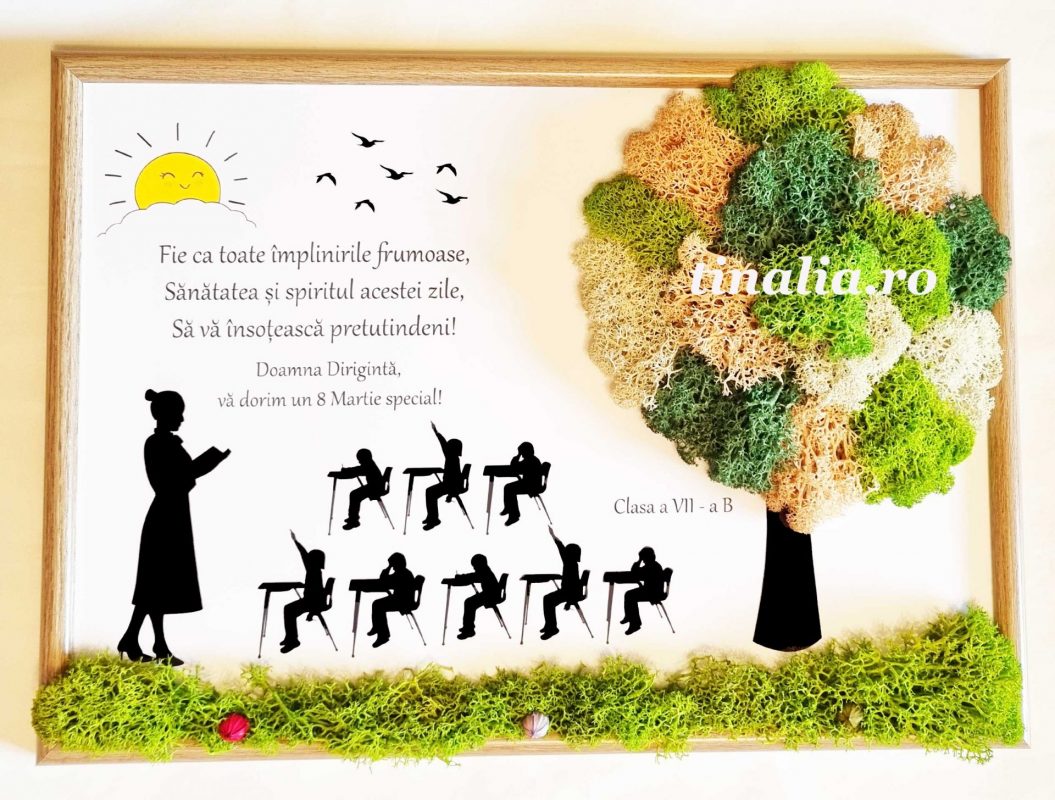 Tablou cu Licheni "Cadou Diriginta" (model 1) - Tinalia