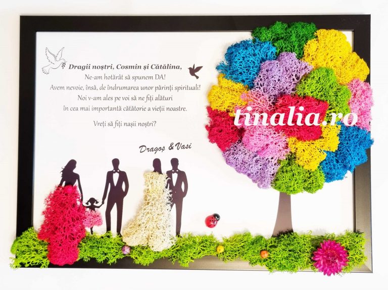 Tablouri cu Licheni - Cadou Cerere Nasi de Cununie (model3) - Tinalia